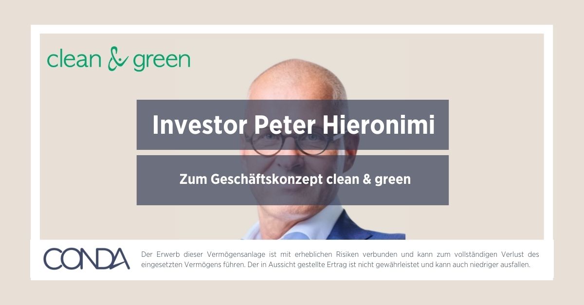Peter Hieronimi zum Geschäftskonzept clean & green | CONDA
